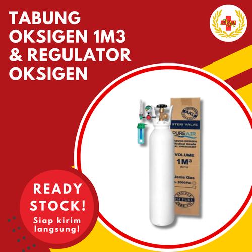 Jual Siap Pakai Tabung Oksigen 1 Meter³ + Regulator Oxygen O2 - Kota ...