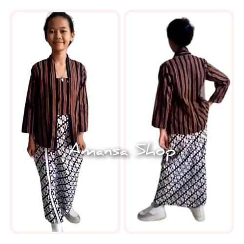 Jual Setelan Baju Kebaya Lurik Anak Baju Adat Jawa Anak Perempuan - rok/bawahan, 1-3TH - Kab ...