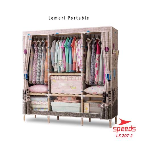 Promo SPEEDS Lemari Baju Portable Pakaian Rak Baju Kain Bongkar Pasang ...