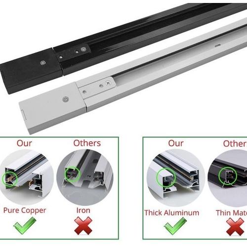 Jual Rel Track 2M 2 meter Lampu Sorot Rail Tracklight Spotlight hitam ...