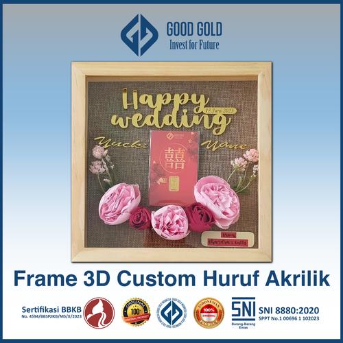 Jual Frame 3D Custom Huruf Akrilik Logam Mulia/ Custom Frame/ Gift Box ...