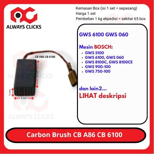Jual Carbon Brush CB 6100 A86 Gerinda GWS6100 GWS060 GWS5100 - Kota ...