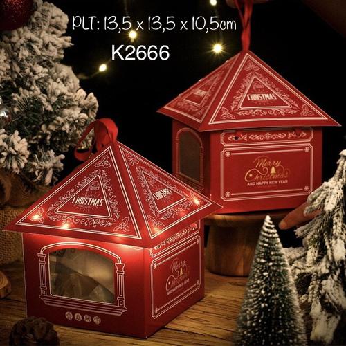 Jual Box Natal Bentuk Rumah Jendela Mika Packaging Cookies Edisi ...