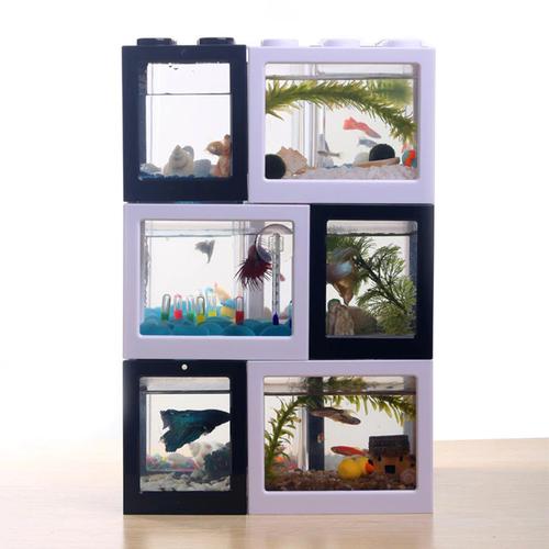 Jual Aquarium Cupang Mini Lego Block 4 Side Windows 8x8x11cm with USB ...