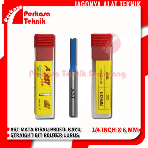 Jual AST Mata Pisau Profil Kayu Straight Bit 1/4 Inch X 6 MM Router ...