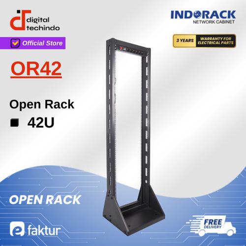 Promo OR42 Open Rack 42U INDORACK Rak 42U Rack Server Modem Audio WIfi ...