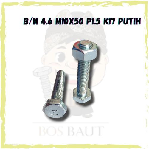 Jual Baut Mur Besi M10 x 50 Putih (Kunci 17) - Kota Surabaya - Bos Baut ...