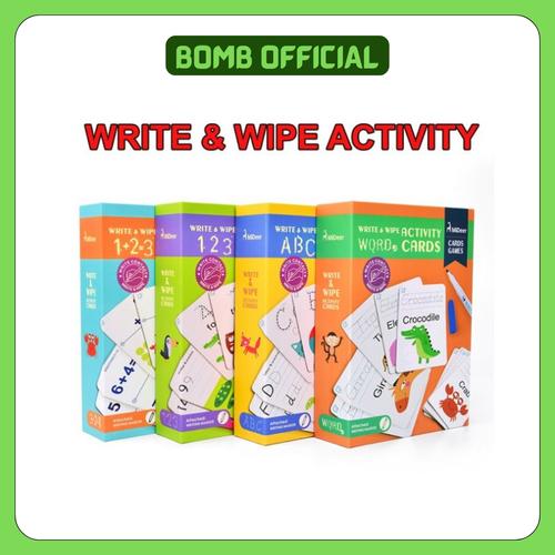 Jual Mideer Write and Wipe Activity Word Cards123 1+2=3 Mainan Edukasi ...