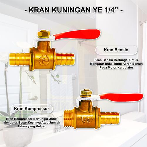Jual KRAN KUNINGAN YE 1/4 INCH - KRAN BENSIN - KRAN KOMPRESSOR - Kota ...