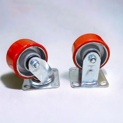 Jual Roda PU heavy duty 4 inch tipe hidup - mati / roda troli heavy ...