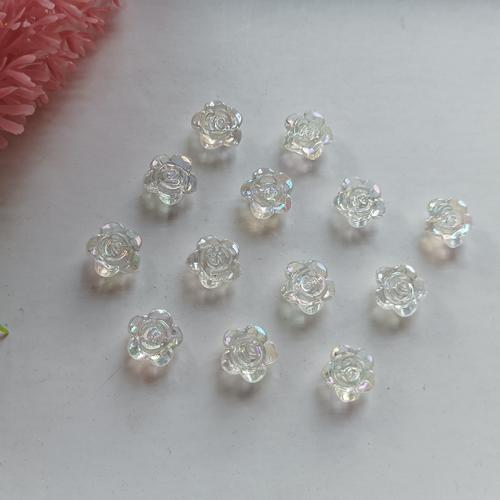 Jual Manik Mote Mawar Kecil Transparan AB / Small Rose Beads Bahan ...