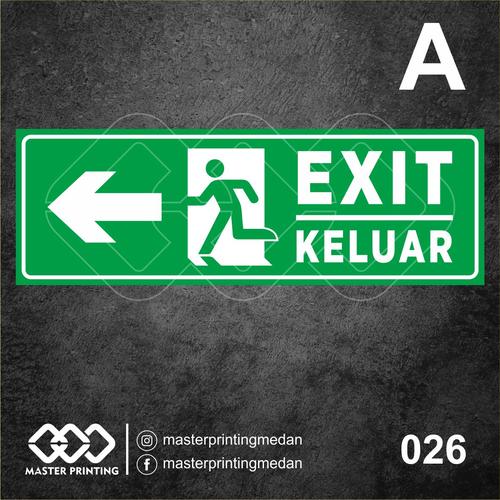 Jual 026 - Stiker Exit, Jalur Evakuasi, Cutting, Premium, Termurah ...