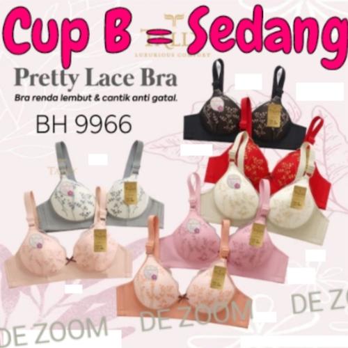 Jual Bh Tally 9966 Cup B sedang Tanpa Kawat kait 3 Model Renda Brokat ...