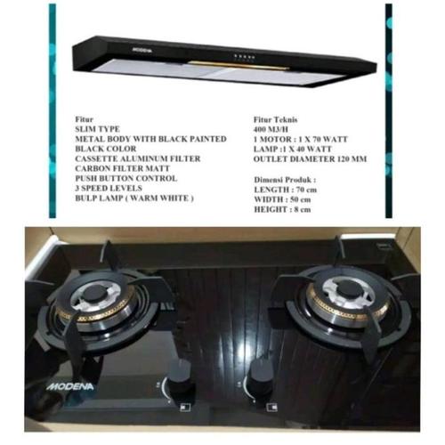 Jual PAKET KOMPOR TANAM MODENA BH 5725 LK + COOKERHOOD MODENA PX 7111 ...