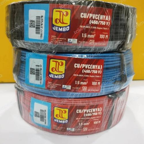Jual Kabel NYA 1,5 1.5 mm JEMBO Listrik Tunggal Tufur - Hitam - Jakarta ...