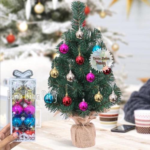 Promo OSAS3158 Set Bola Natal 5 Warna / Christmas Ball / Hiasan Pohon ...
