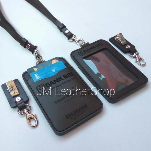 Jual Lanyard id BRI,Name tag kulit asli logo bank bri,Free Custom logo ...
