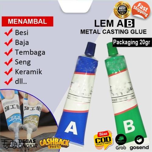 Promo Lem Epoxy AB Super Glue Besi Plastik ABS Tahan Panas Perekat ...