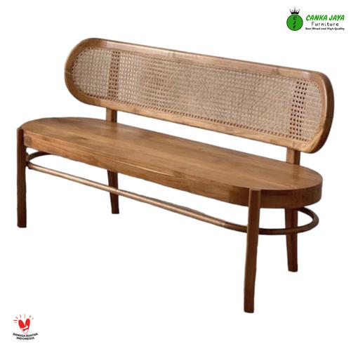 Jual CANKA - Bench Kursi Bangku Rotan Panjang Minimalis Serbaguna Kayu ...