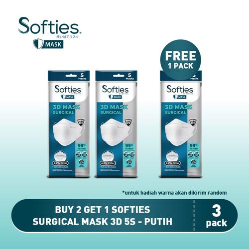 Promo Buy 2 Get 1 Softies 3D Sachet 4ply KF94 Surgical Mask 5s ...