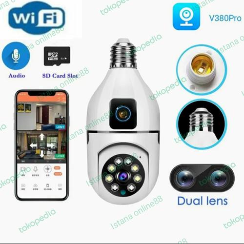 Promo Camera CCTV Bentuk Bohlam Lampu V380Pro / V380 Dual Kamera ...
