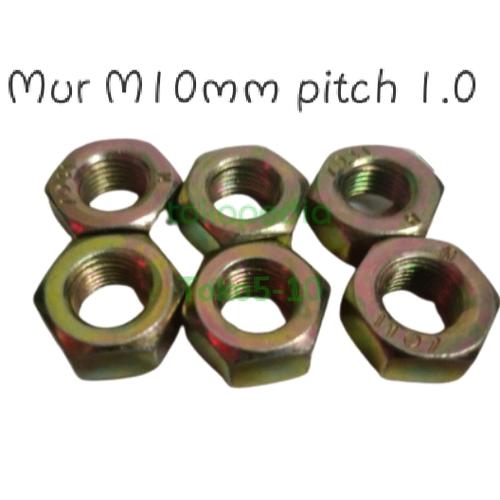 Jual Mur Nut M10 x 1.0 Drat Lemas Mur M10 x pitch 1.0 Kunci 17 - Kota ...