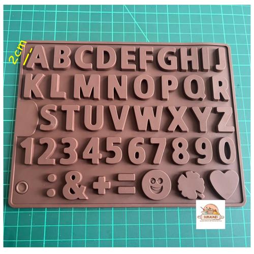 Jual Silicone Mould Alphabeth no (25) ABCD 123 Huruf Besar Font Angka ...
