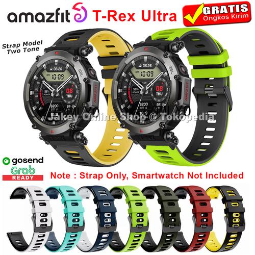 Jual STRAP TALI JAM AMAZFIT T-REX ULTRA MODEL TWO TONE RUBBER TREX ...