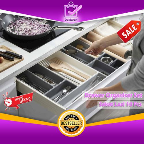 Jual Sekat Laci 10 Pcs Drawer Organiser Set Kotak Laci Dapur Sendok ...