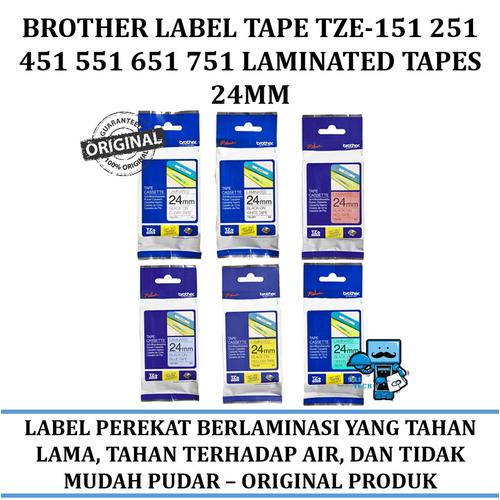 Jual Brother Label Tape Tze-151 251 451 551 651 751 Laminated Tapes ...