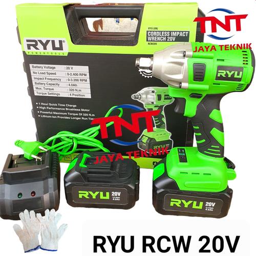 Jual CORDLESS IMPACT WRENCH RYU RCW 20V / ALAT BUKA BAUT BATERAI RYU ...
