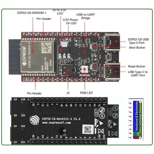 Jual ESP32-C6-DevKitC-1-N8 Development Board based ESP32-C6-WROOM-1 8M ...