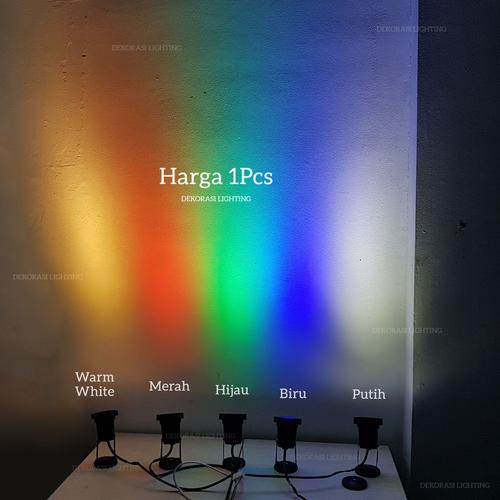 Jual Lampu spotlight sorot waterproof merah hijau coaluor putih kuning ...