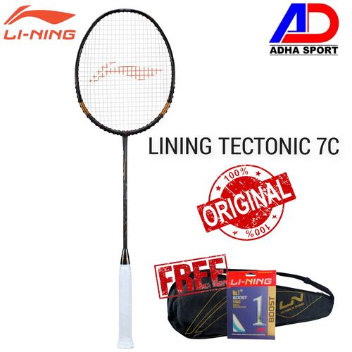Jual Raket Badminton Lining Tectonic 7C / 7 C Combat Charcoal Gold ...