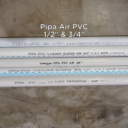 Jual Pipa Air PVC Type AW 1/2" & 3/4" Putih per meter ( 1 Meter ...