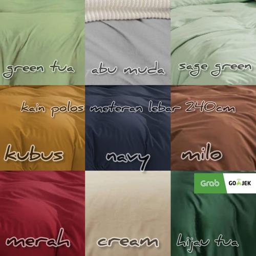 Jual KAIN POLOS METERAN LEBAR 240CM KAIN BACKGROUND SPREI 100℅ MIKRO ...
