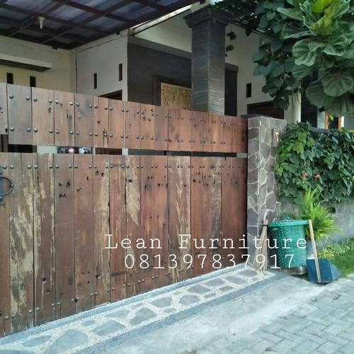 Jual Rustic Pintu Gerbang Pintu Kayu Utama Ulin bekas bantalan rel ...