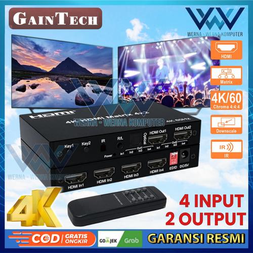 Jual HDMI 2.0b Matrix 4x2 4 in to 2 out Swither & Splitter 4K@60Hz EDID ...