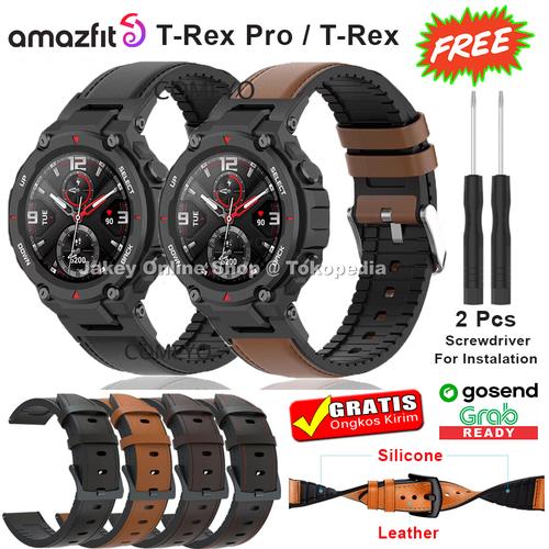 Jual STRAP TALI JAM AMAZFIT T-REX PRO TREX PRO T-REX LEATHER KULIT ...