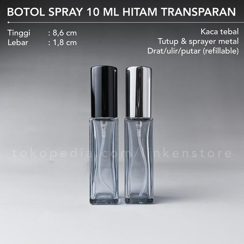 Jual Botol Spray 10ml Kaca Kotak Tebal HITAM TRANSPARAN Isi Ulang ...
