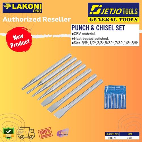 Jual JETJO TOOLS Lakoni Pro Pahat Besi Punch and Chisel set 7 Pcs ...