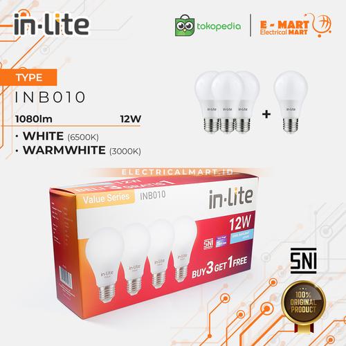 Promo PAKET 3 GRATIS 1 INLITE INB010 LED 12W Multipack VALUE Lampu 12 ...