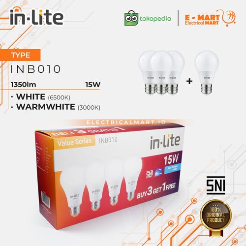 Promo PAKET 3 GRATIS 1 INLITE INB010 LED 15W Multipack VALUE Lampu 15 ...