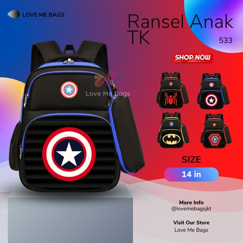 Jual Tas Anak Sekolah Laki Laki TK Import LMB Superhero Bahan Nilon Tebal - 533-KAPTEN - Jakarta ...