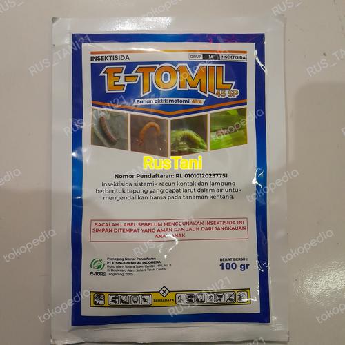 Jual Insektisida E-TOMIL 45SP 100Gr Bahan aktif : Metomil 45% - Kab ...