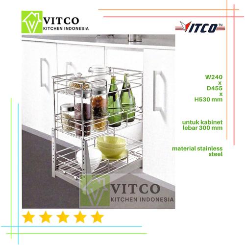 Jual VITCO 3 Shelf Bottle Kitchen Rack 300 mm / Rak Piring Botol 3 ...