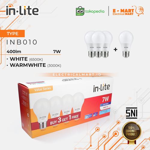 Promo PAKET 3 GRATIS 1 INLITE INB010 LED 7Watt Multipack VALUE Lampu 7 ...