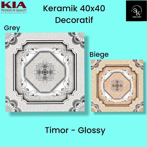 Jual Keramik lantai 40x40 Kia Decoratif Timor - Glossy - Grey - Kab ...