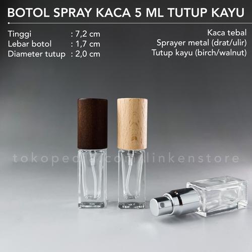 Jual Botol Spray 5ml Tutup KAYU - Kaca Clear Tebal - Perfume Vial Mini ...