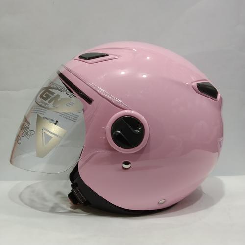 Jual HELM GM VENUS HIJAB SOLID PINK PASTEL HELM HALF FACE - Kota ...